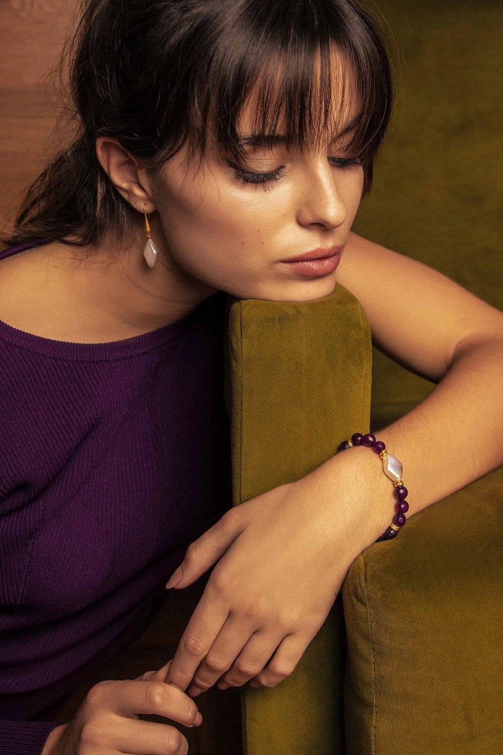 Blueberry Pearl Bracelet – Freshwater Pearls, Blue Beads & 24K Gold ...