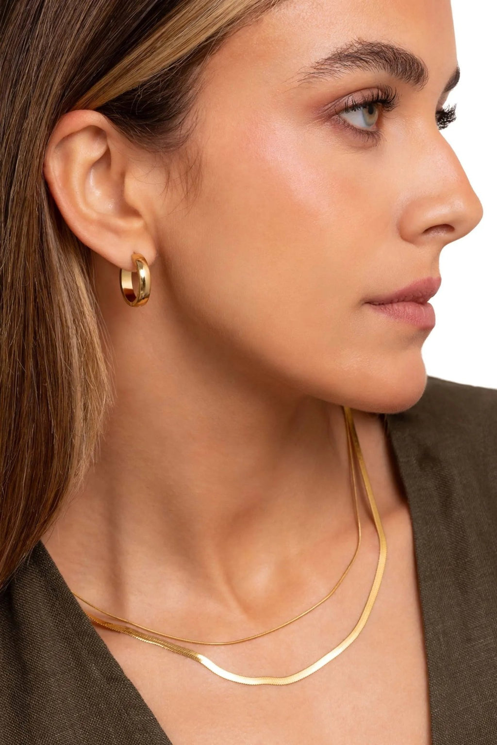 Classic Flat Hoops – Waterproof Stainless Steel Earrings | Sofia Godinho